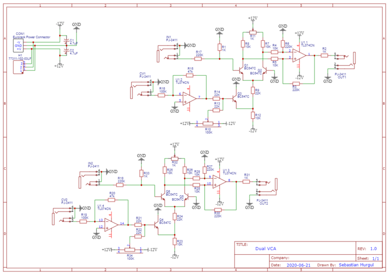 Eurorack DIY 003 – Dual VCA – Sebastian Murgul