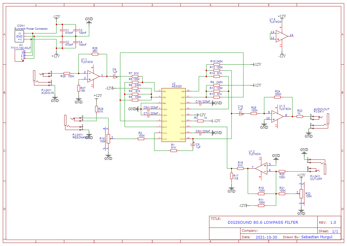 Eurorack DIY 012 – AS3320 VCF – Sebastian Murgul
